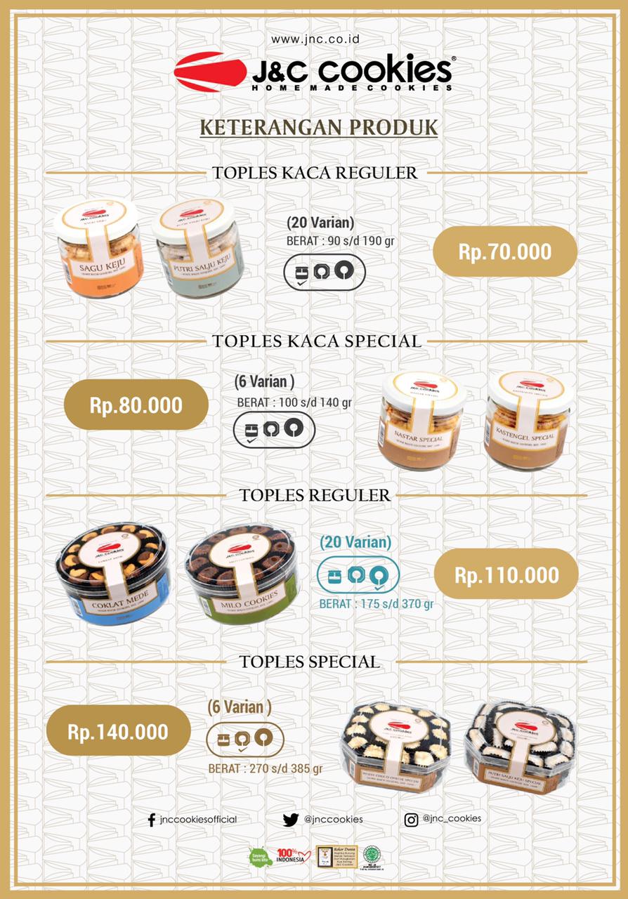 Harga & Katalog | JNC Cookies - Established 1996